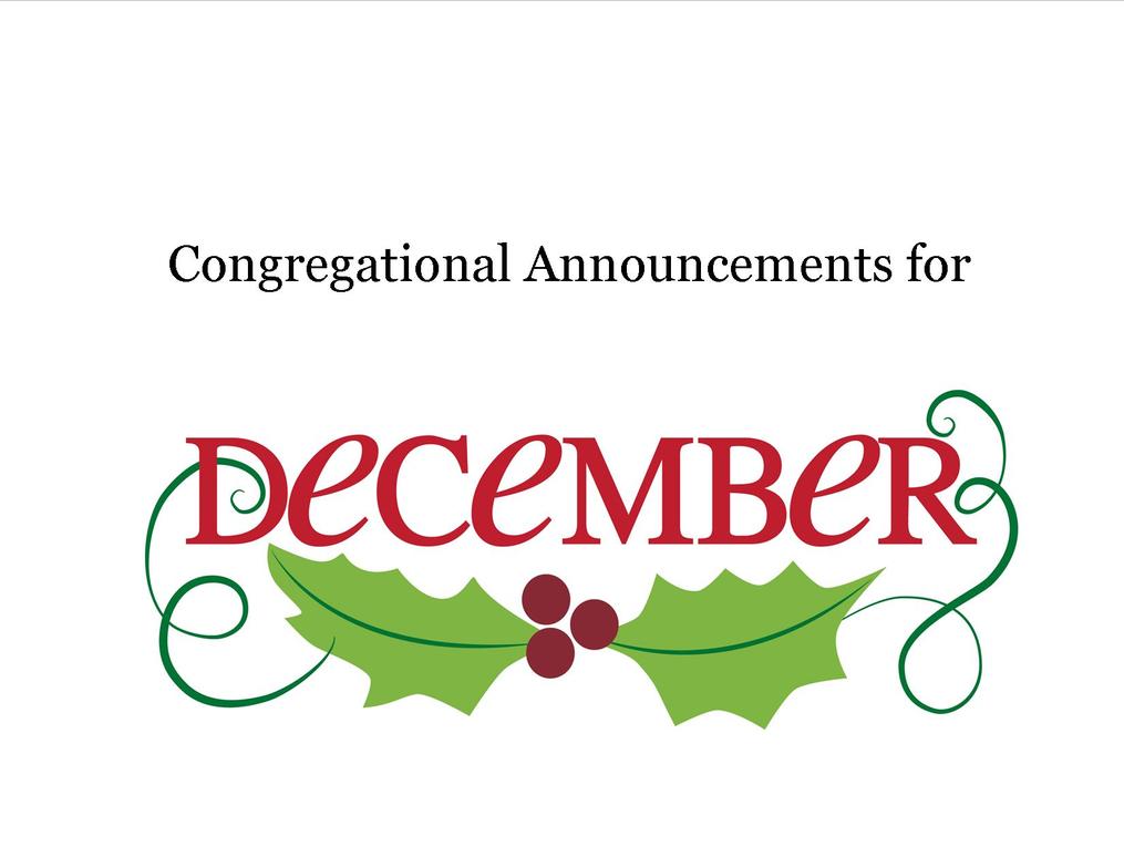 December Monthly Bulletin | St. Andrew's Presbyterian Church